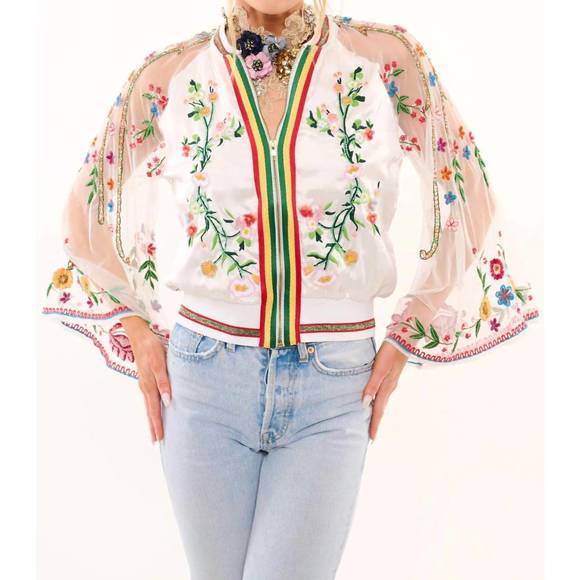 Aratta | Jackets & Coats | New Aratta Drama Bomber Jacket In Pearl ...